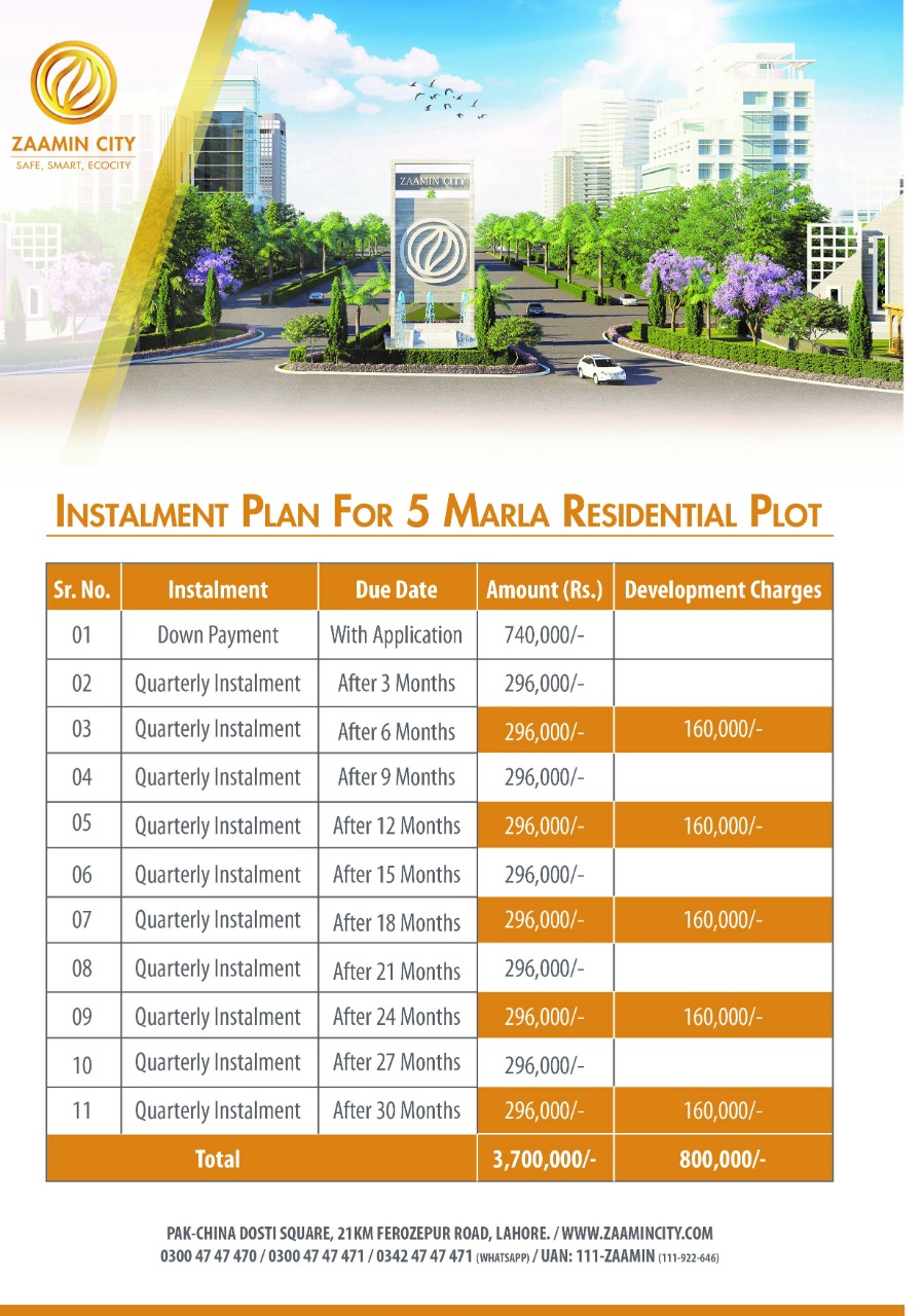Payment Plans – Zaamin City Payment Plans – Zaamin City